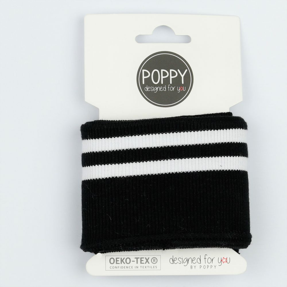 Double Stripe Cuffing By Poppy. OEKO-TEX cotton Knit Fabric – Crafty ...